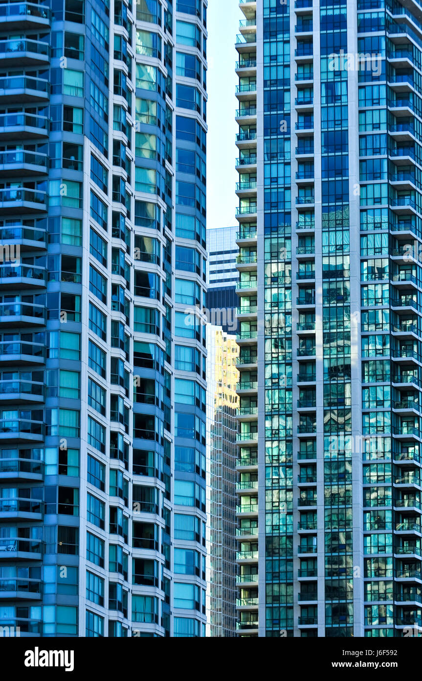 home flat apartment tall high building condo condominium blue tower ...