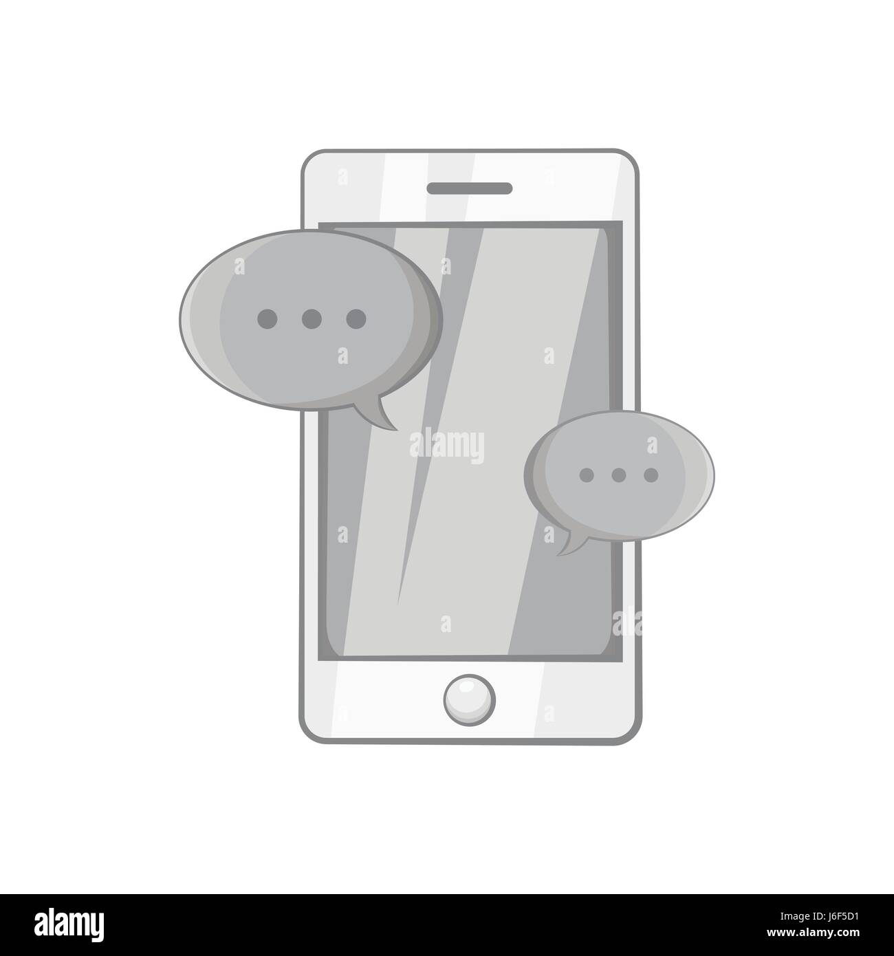 Phone messages icon, black monochrome style Stock Vector Image & Art ...