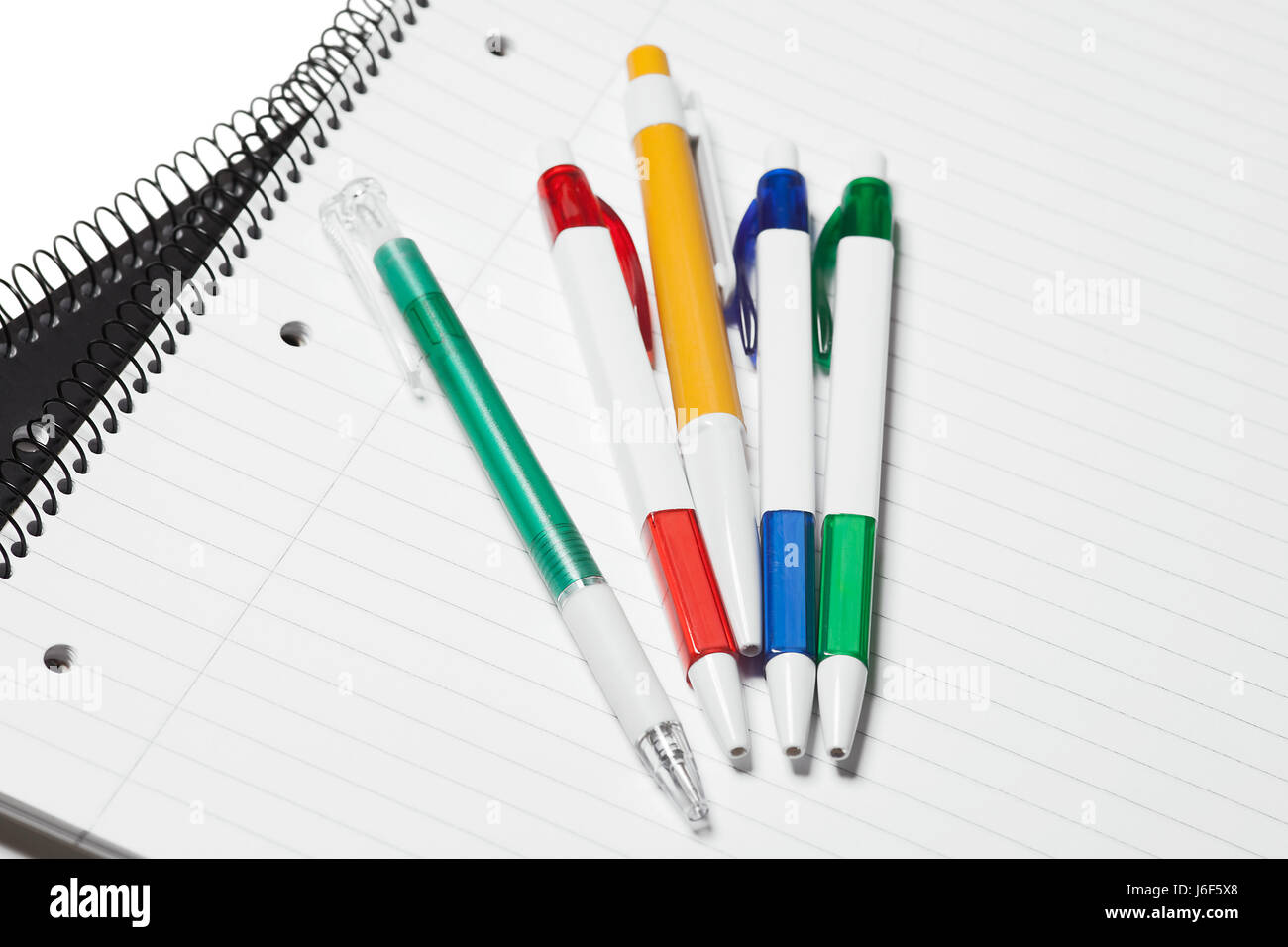 office notebook notepad sheet of paper paper pen style pencil close ...