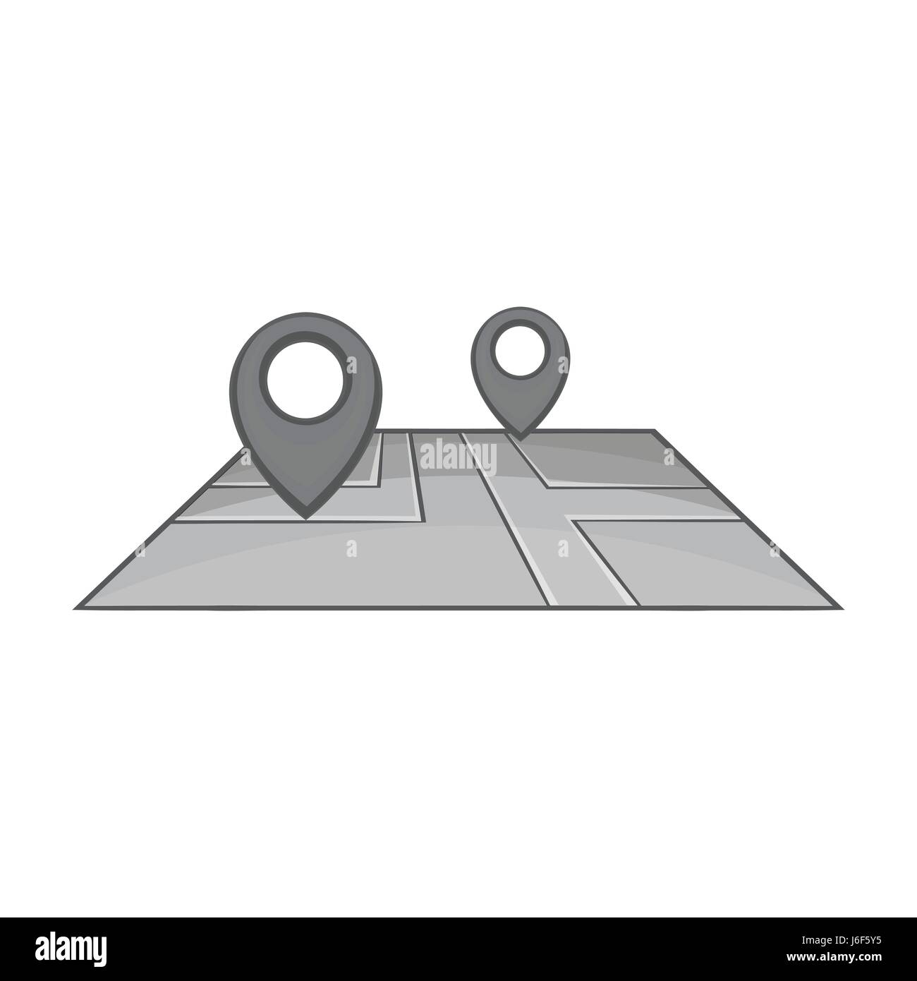 GPS marks on map icon, black monochrome style Stock Vector Image & Art ...