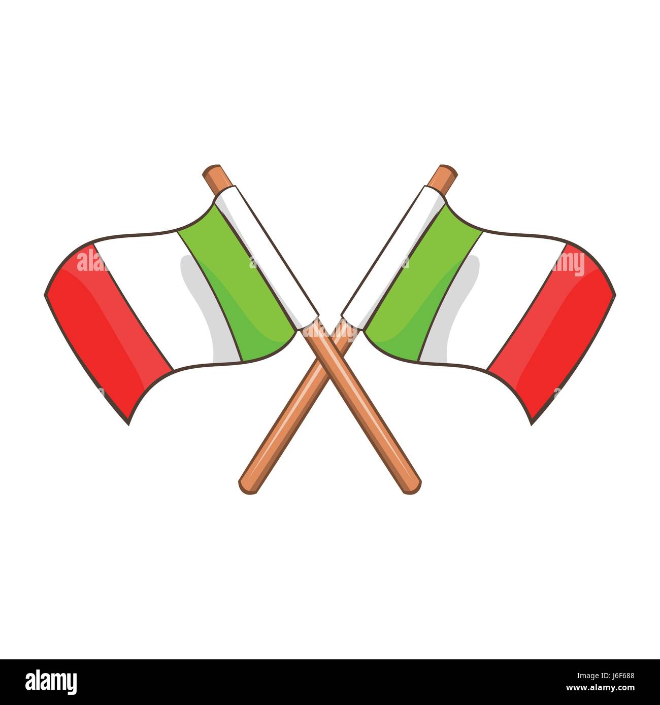 Italy crossed flags icon, cartoon style Stock Vector Image & Art - Alamy