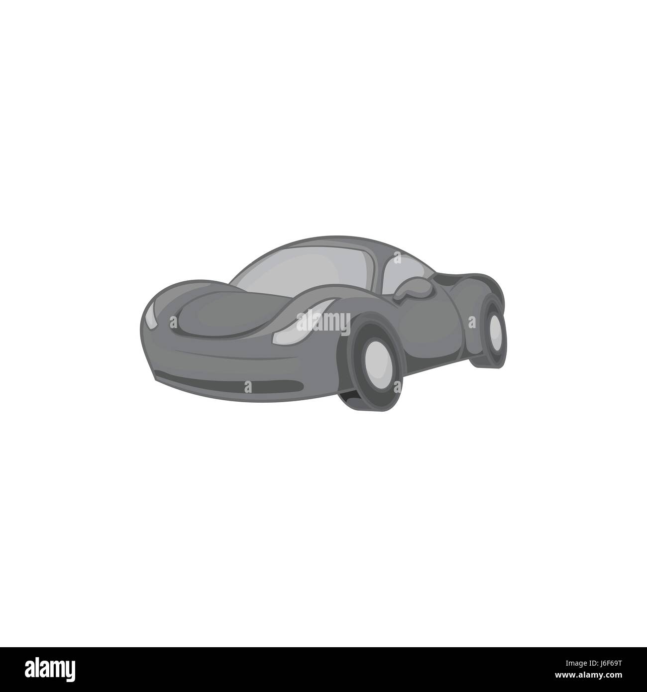 Black And White Race Car Cartoon