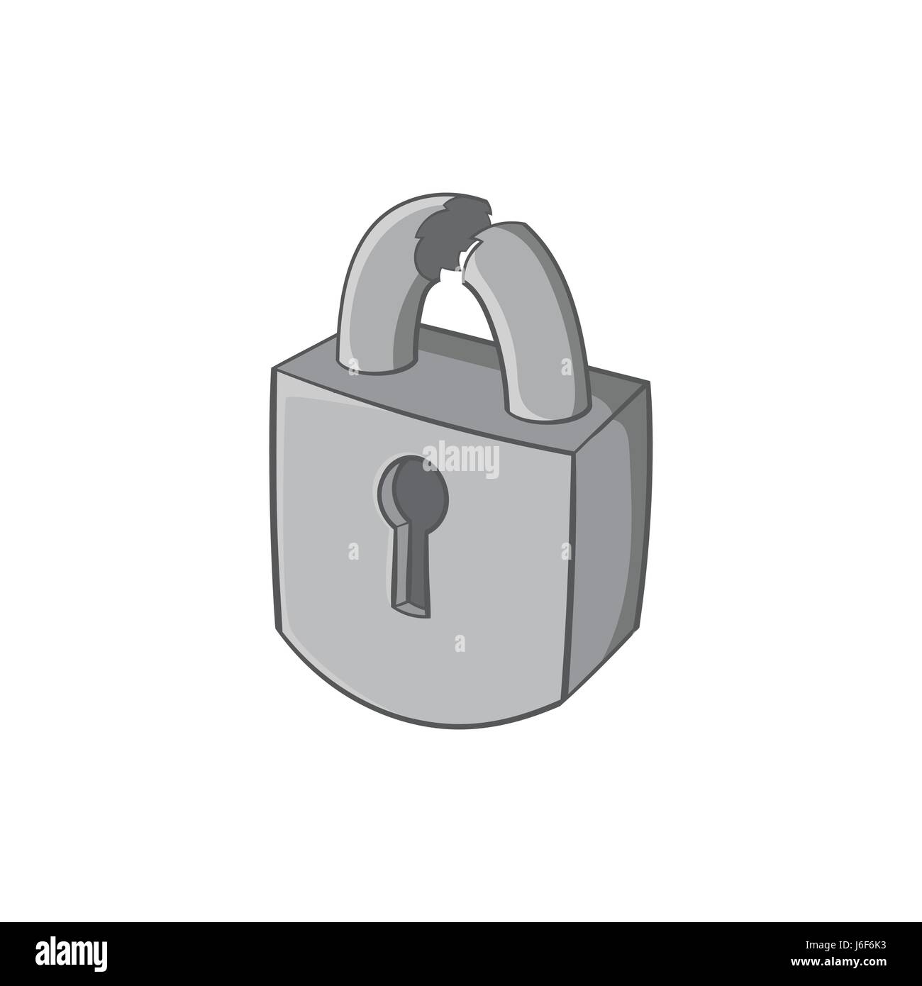 Broken lock icon, black monochrome style Stock Vector Image & Art - Alamy