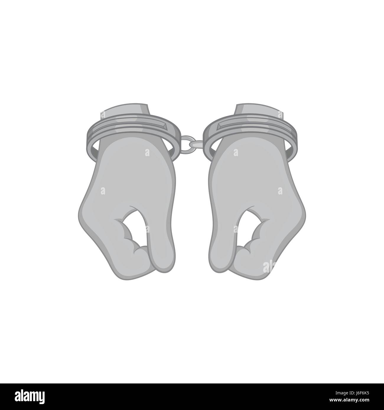 Hands in handcuffs icon, black monochrome style Stock Vector Image ...