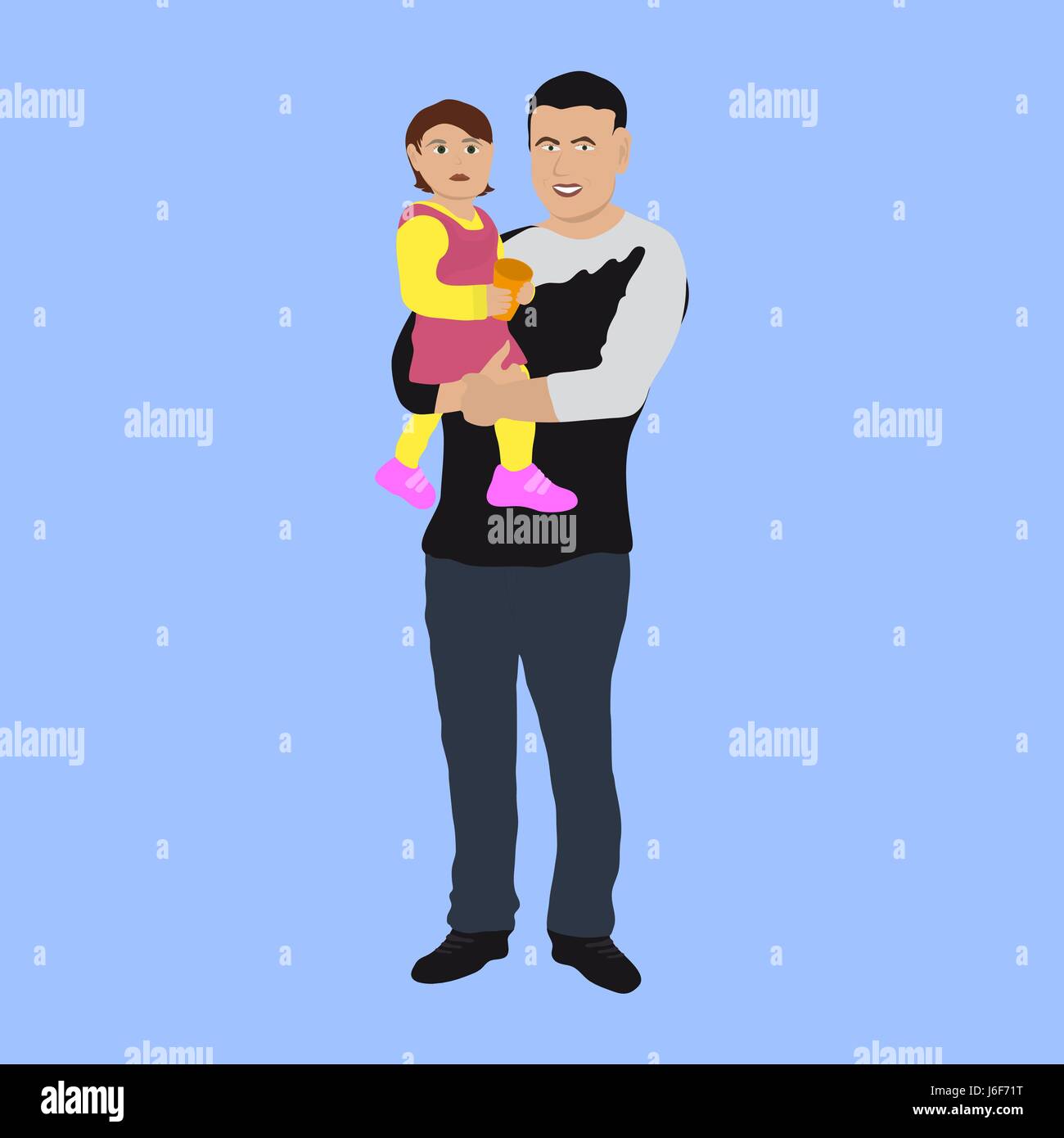 Dad with a small child Stock Vector Image & Art - Alamy