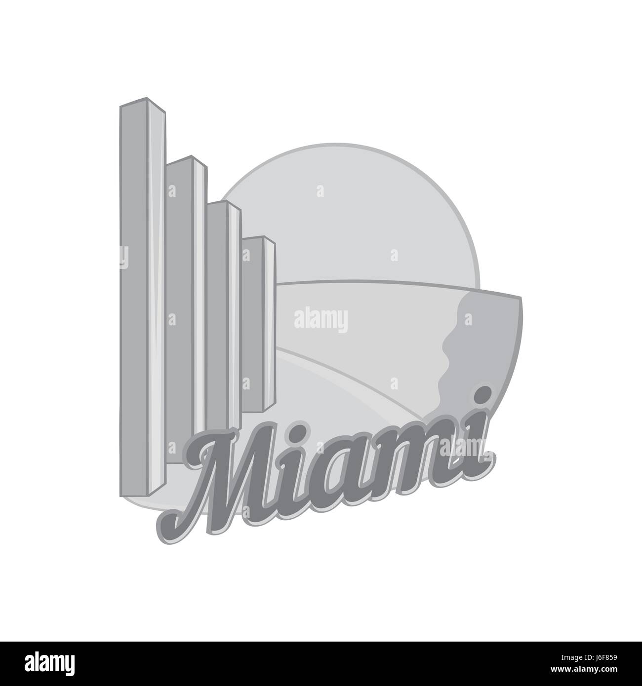 Miami skyline black white vector hi-res stock photography and images ...