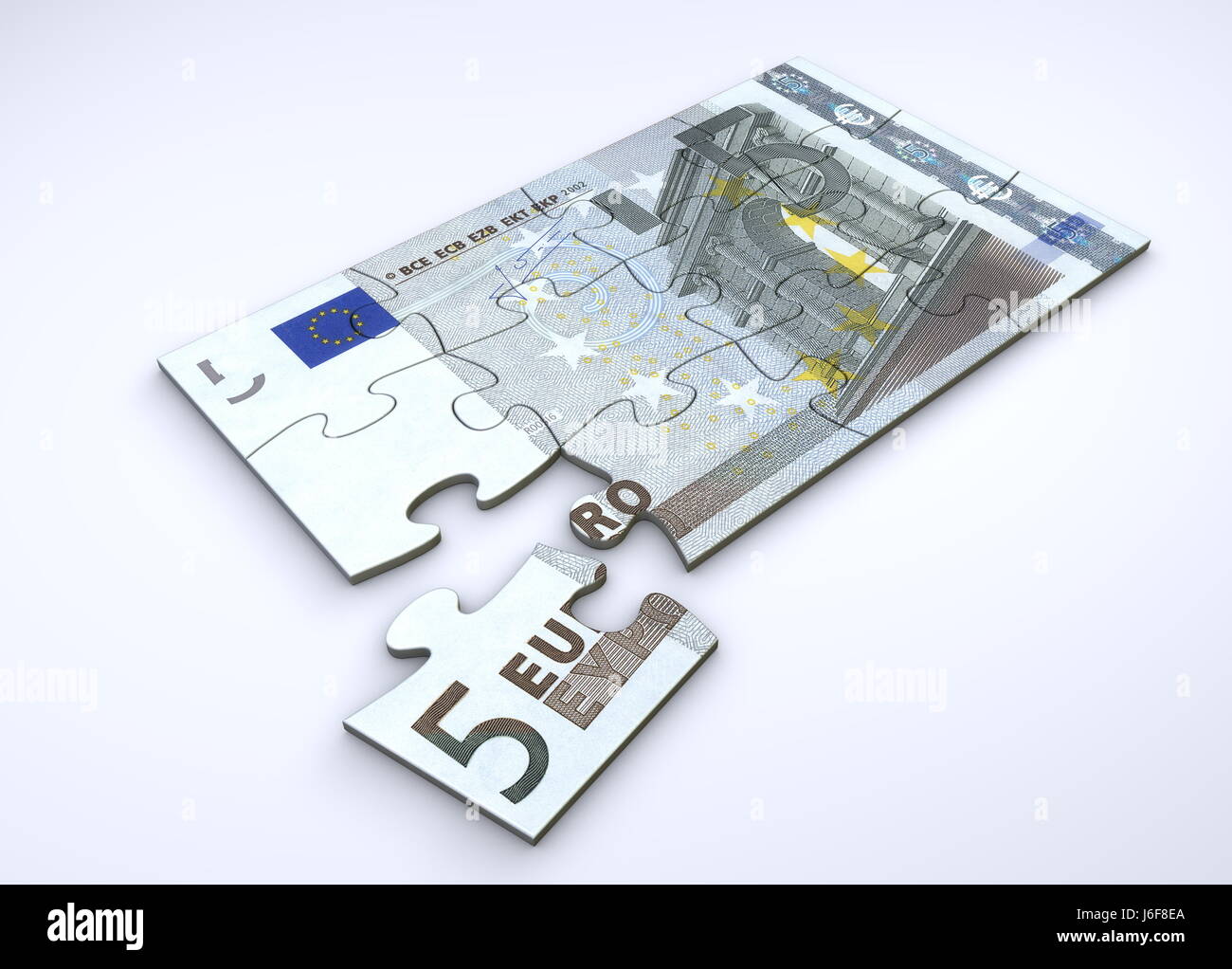 note memo currency five piece section segment part area money puzzle ...