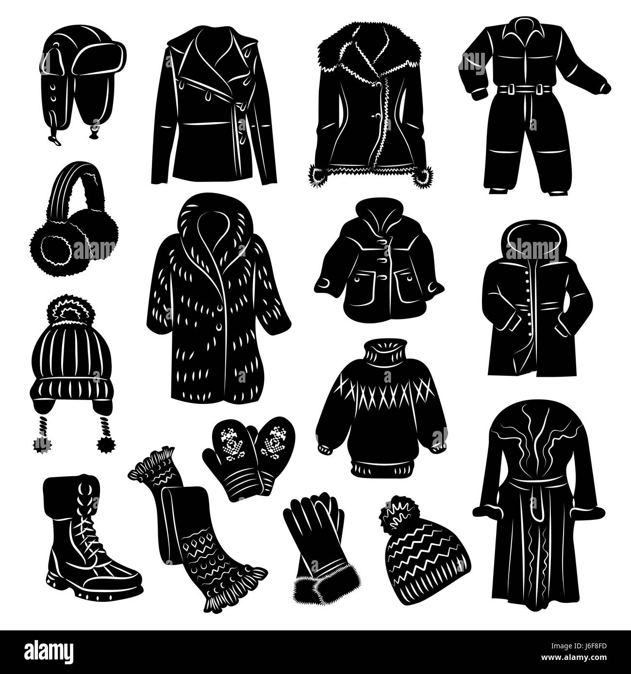 Winter clothing icons set Stock Vector Image & Art - Alamy