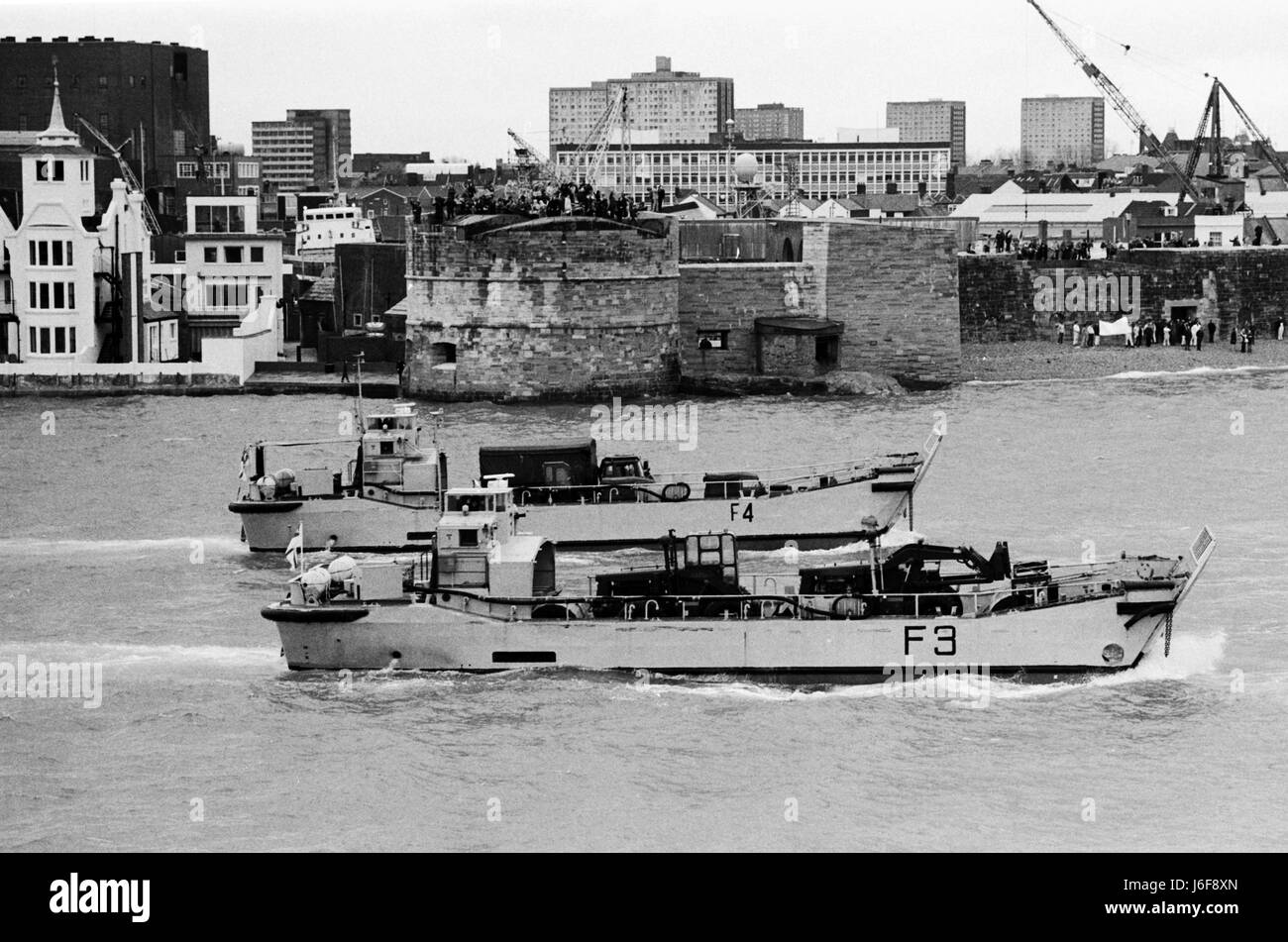 AJAXNETPHOTO.1982. PORTSMOUTH, ENGLAND. - HMS FEARLESS LANDING CRAFT ...