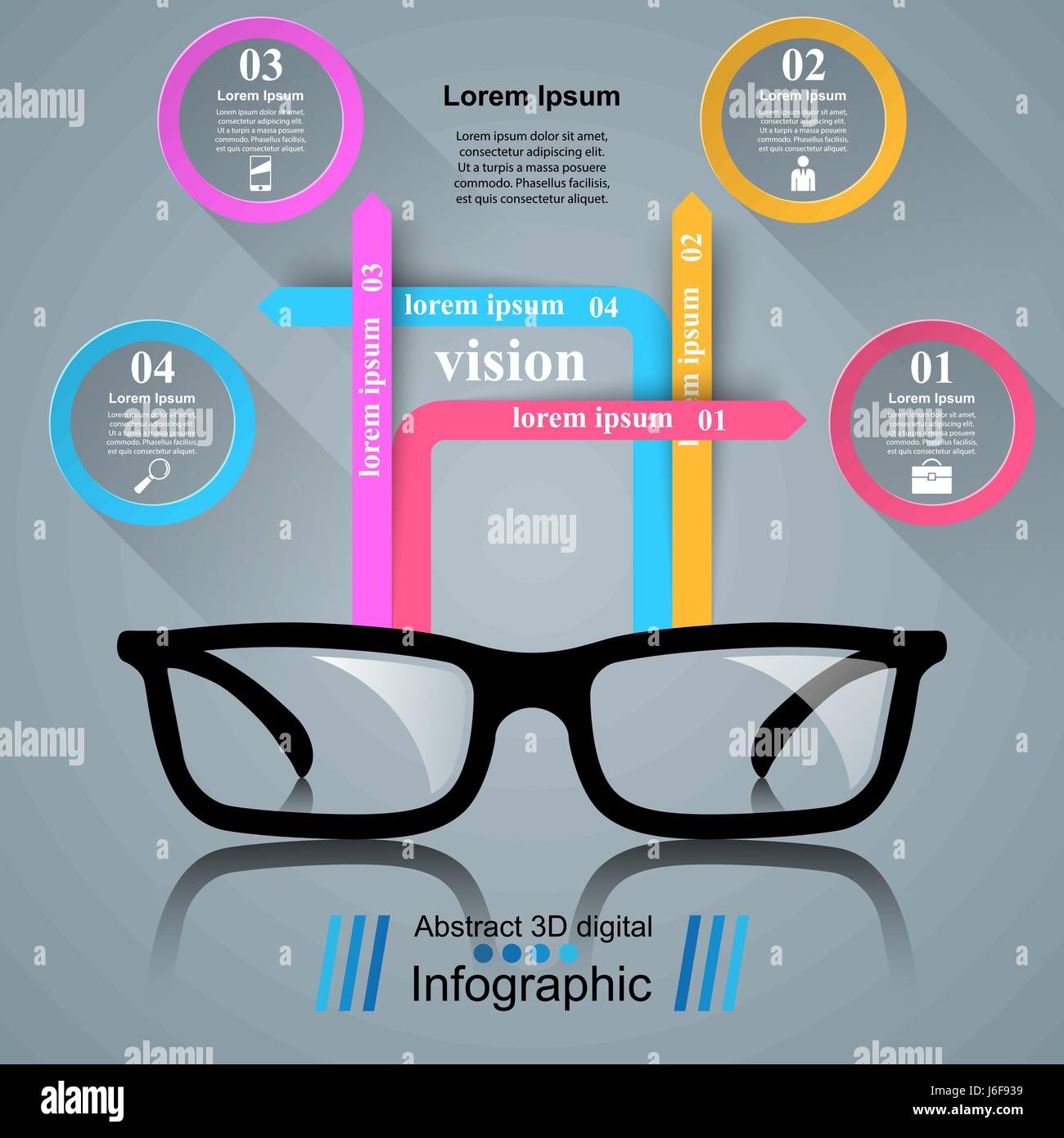 Glasses icon. Abstract illustration Infographic Stock Vector Image ...