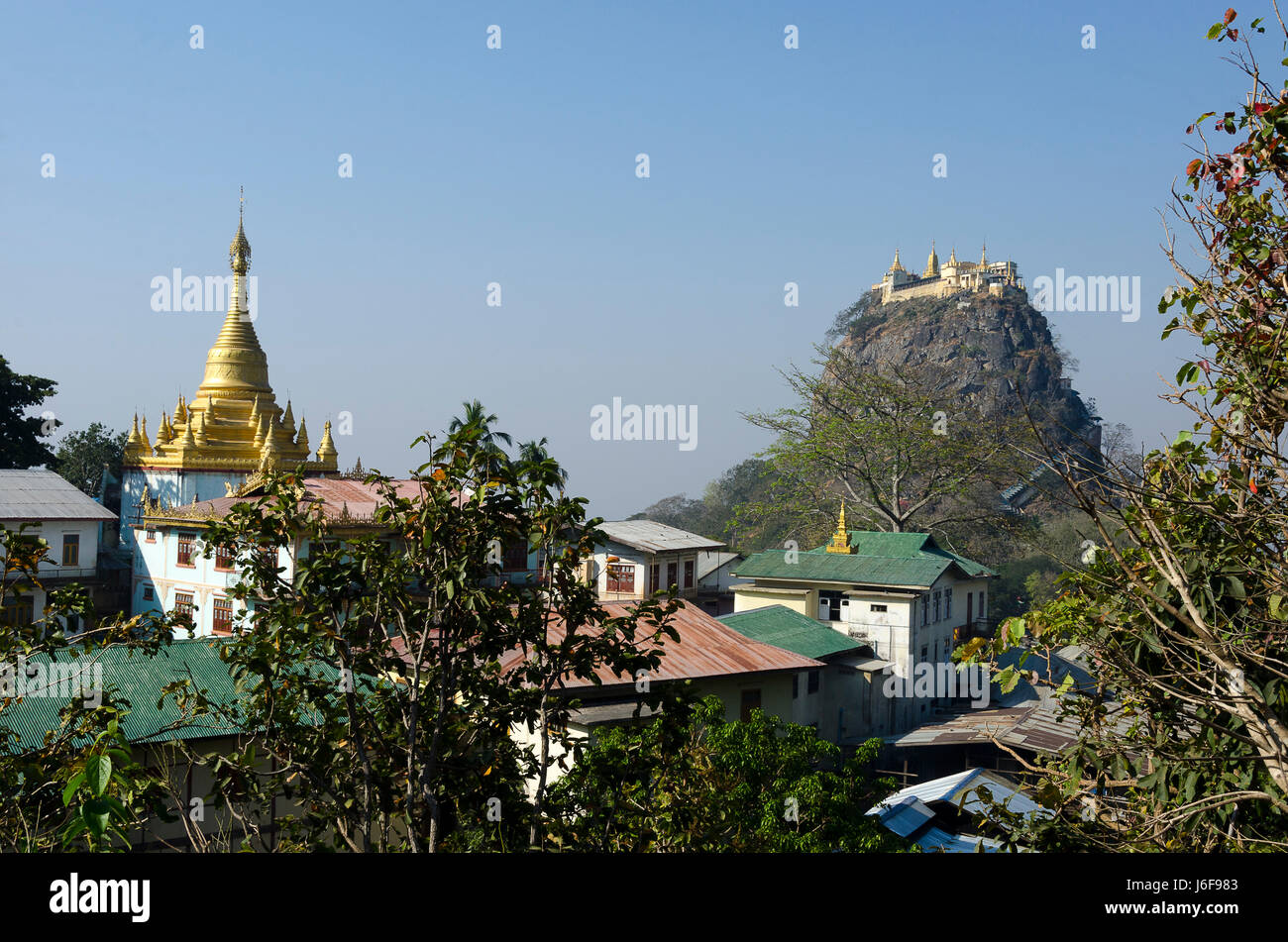 Hilltop monastery, Mount Popa, near Bagan, Myanmar Stock Photo - Alamy