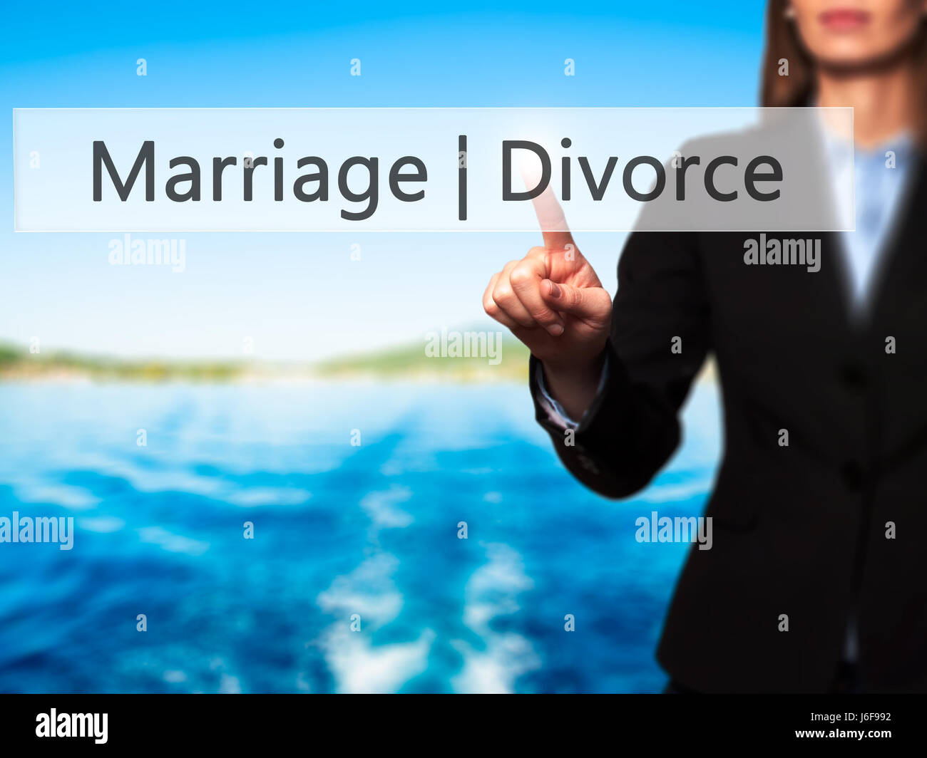 Marriage Divorce - Businesswoman hand pressing button on touch screen ...