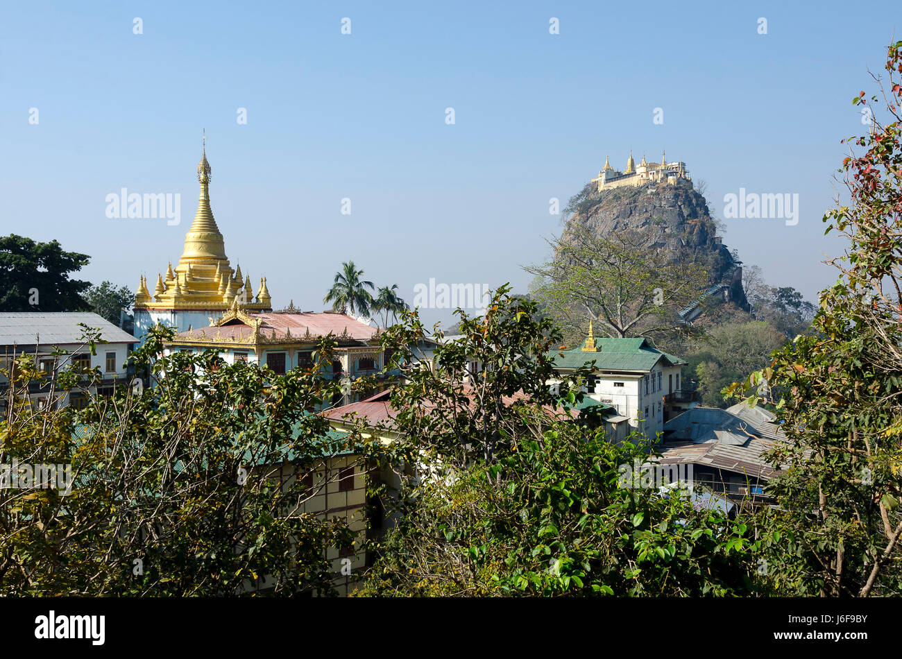 Hilltop monastery, Mount Popa, near Bagan, Myanmar Stock Photo - Alamy