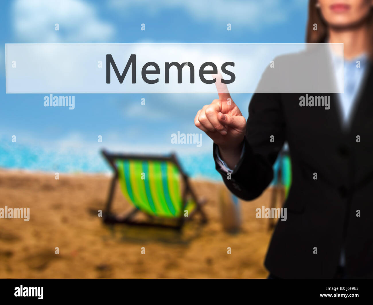 Memes - Businesswoman hand pressing button on touch screen interface ...