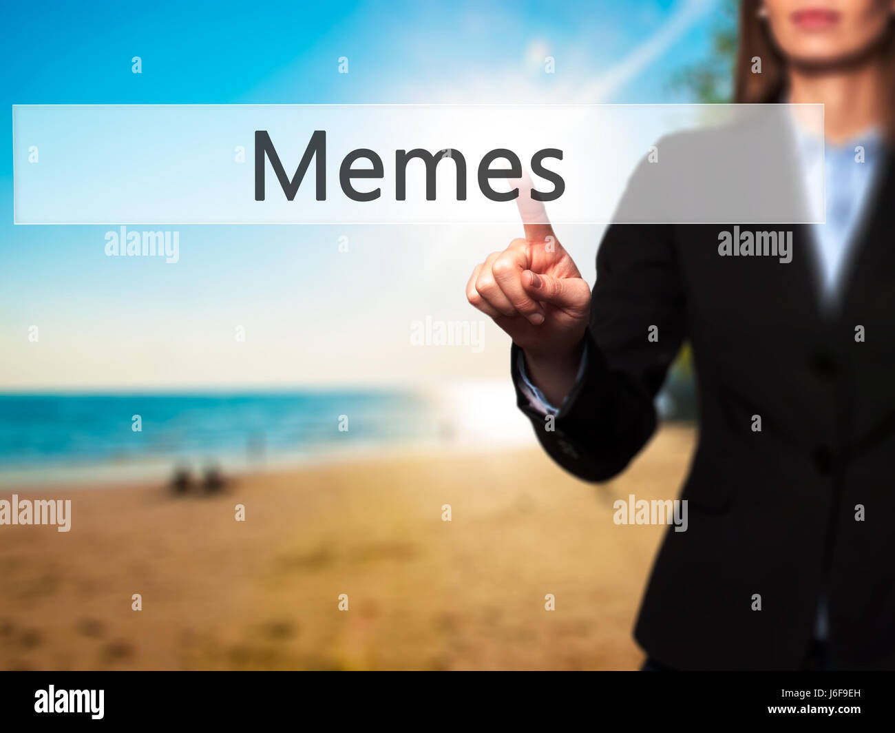 Memes - Businesswoman hand pressing button on touch screen interface ...