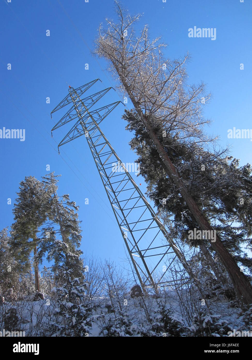 power pole in winter Stock Photo - Alamy