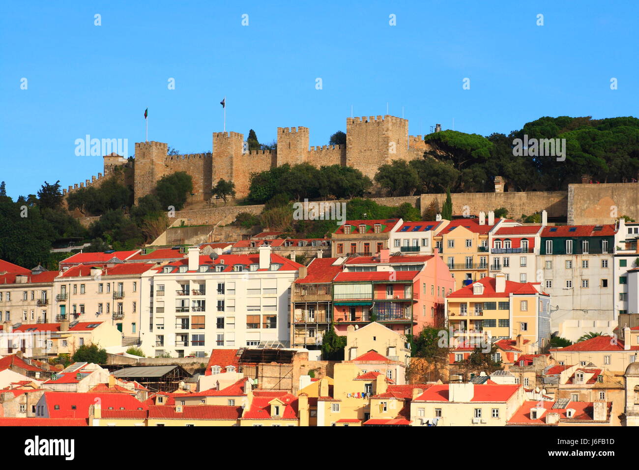 metropolis wall portugal fortress facade city view lisbon chateau ...