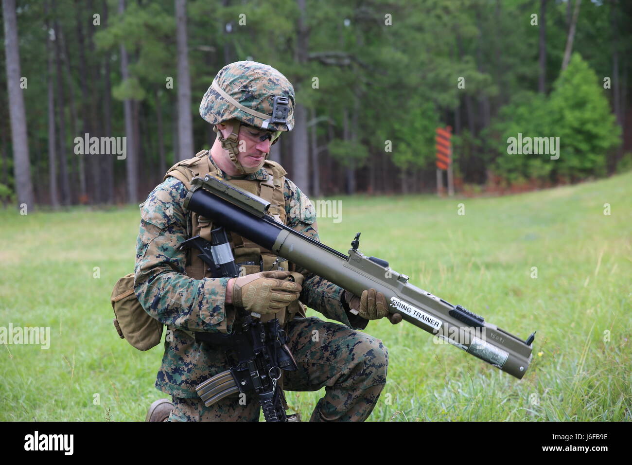 A Marine readies an M72 light anti-armor weapon during a fire team ...