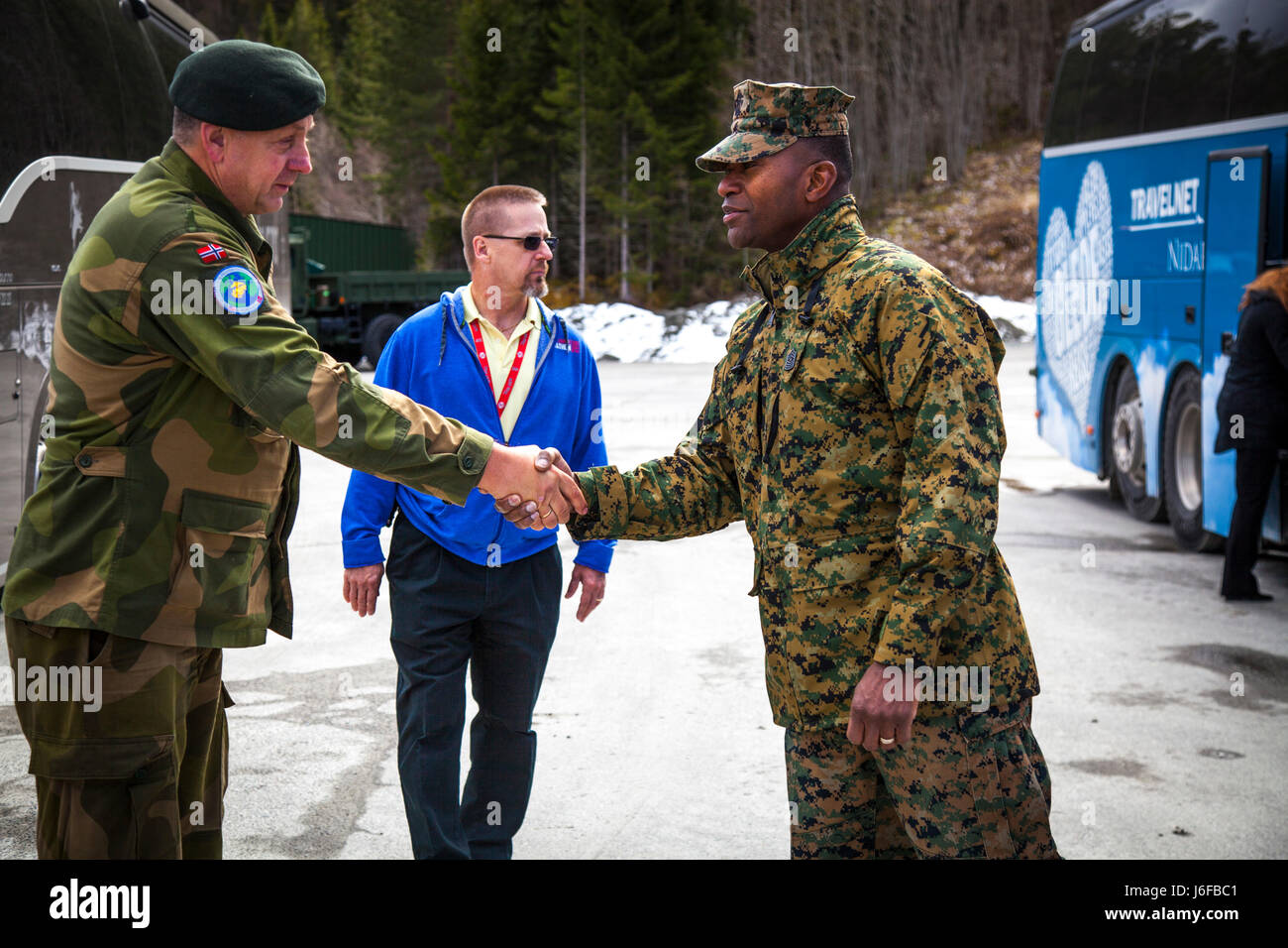 Capt. Ola Gilberg, Frigaard Cave Manager, left, and U.S. Marine Corps ...