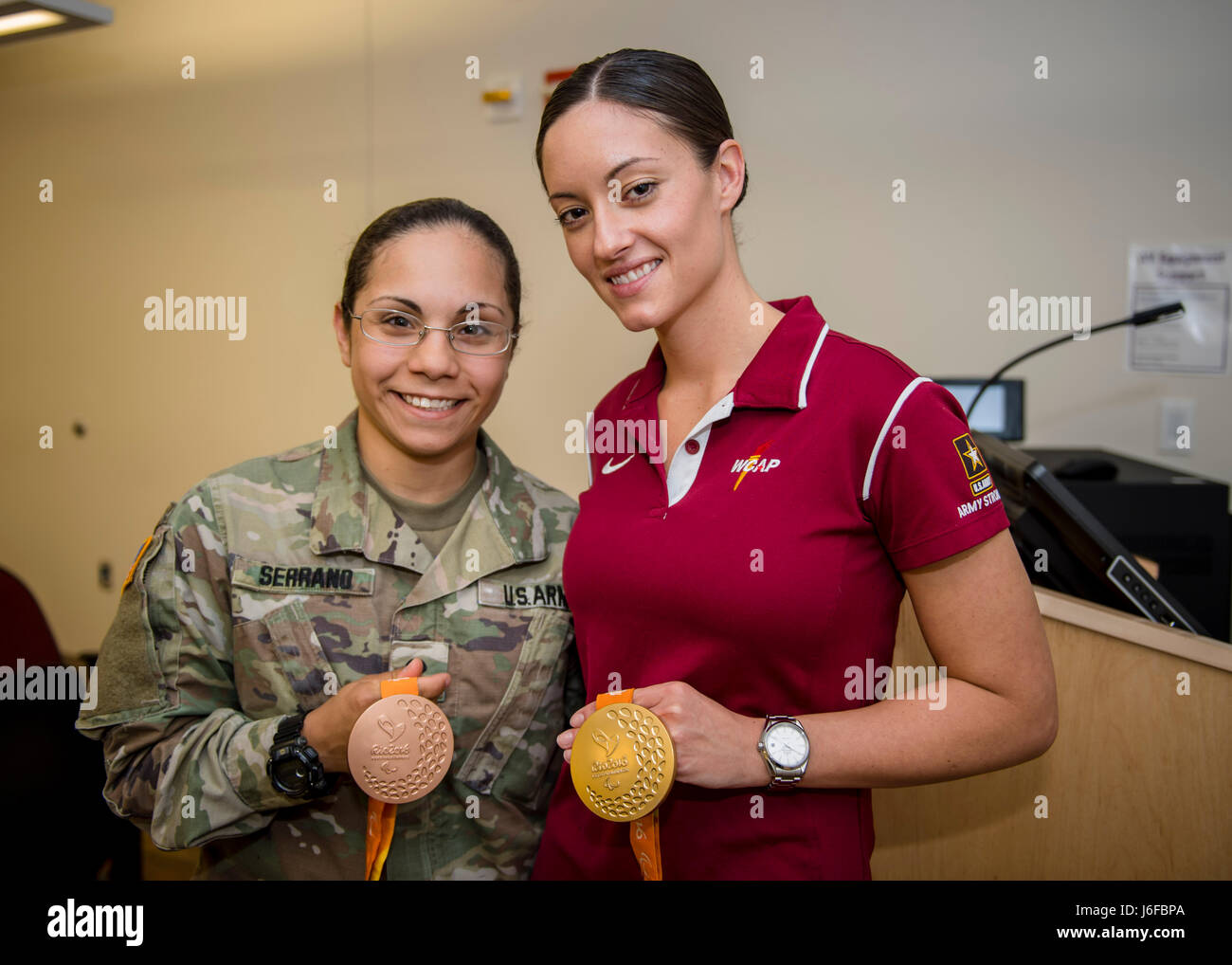 (FORT BELVOIR, Va. (May 10, 2017)--Army Sgt. Elizabeth Marks tours the ...