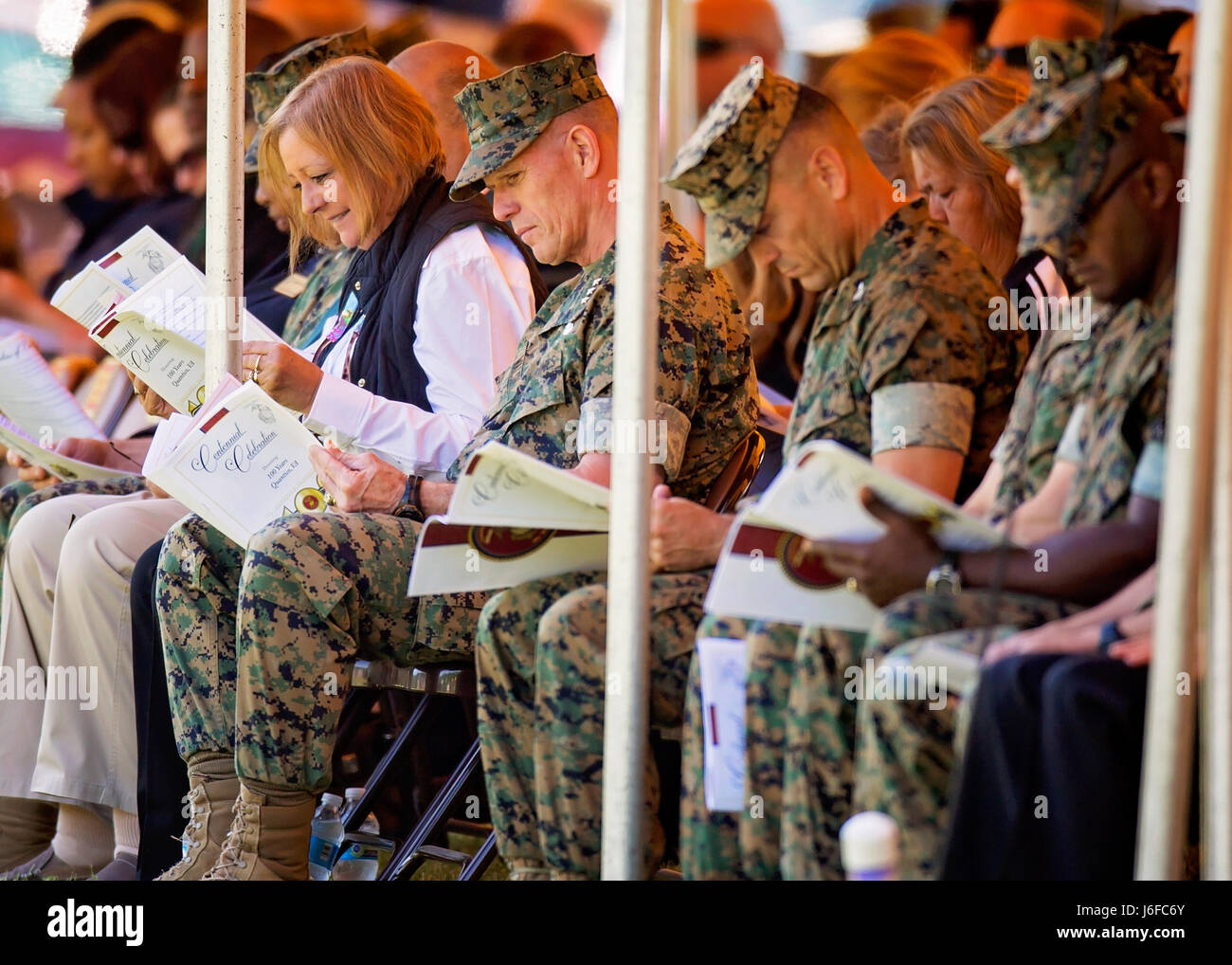 U.S. Marine Corps Lt. Gen. Robert S. Walsh, left, commanding general ...