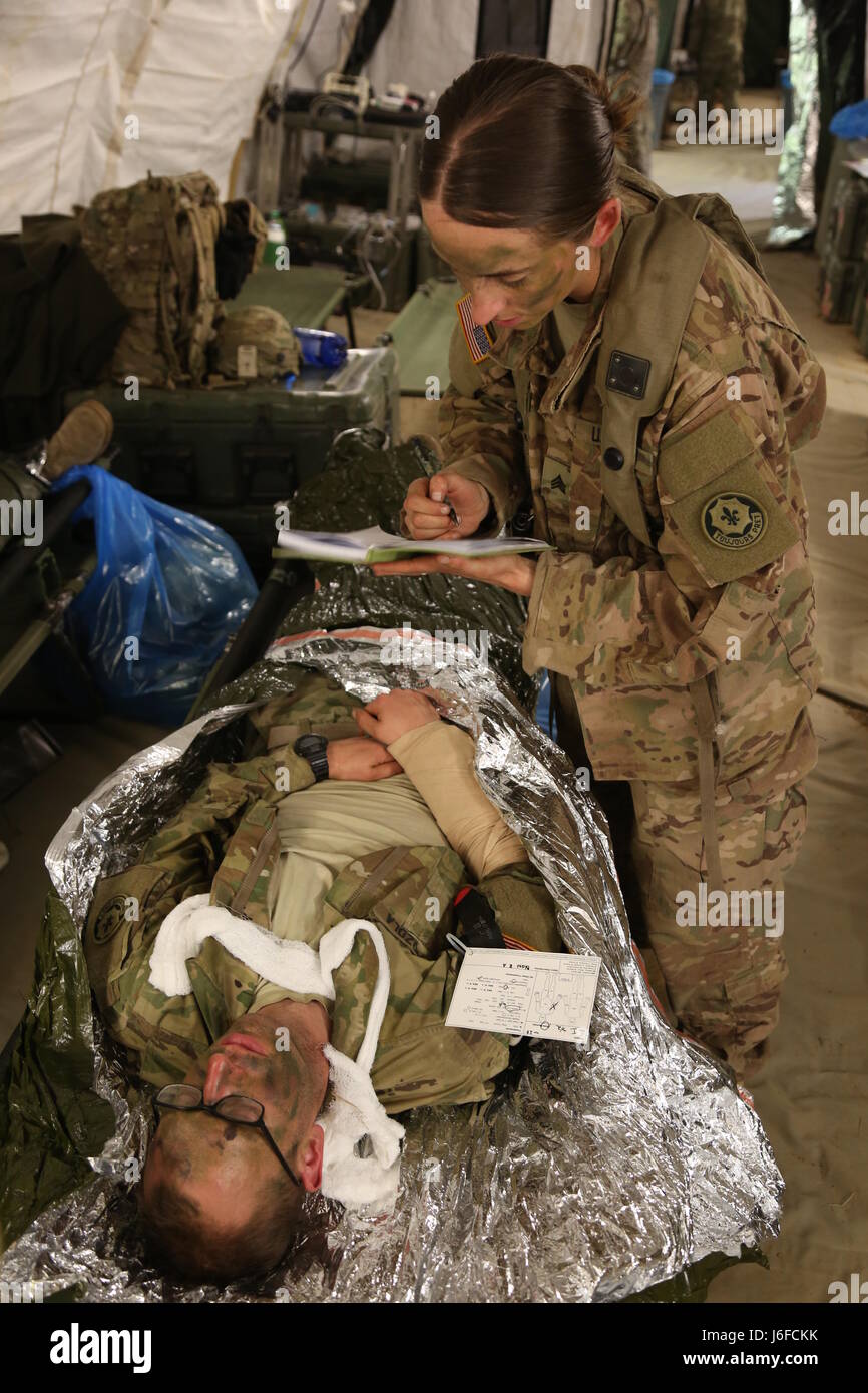 A U.S. Soldier of the 212th Combat Support Hospital, 2nd Cavalry ...