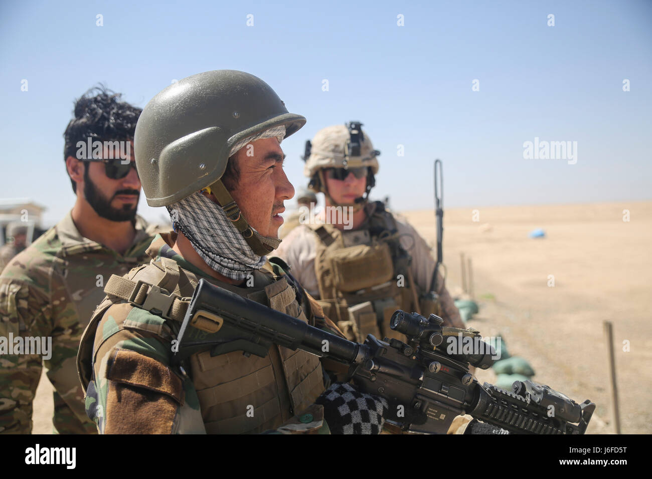Afghan National Army soldiers train with M4 carbines at Camp Shorabak ...