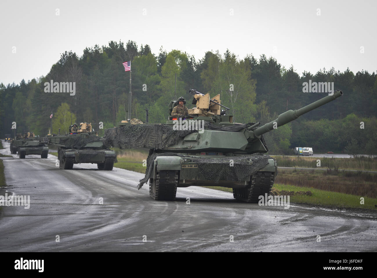 U.S. M1A2 SEP tanks with the 1st Battalion, 66th Armor Regiment, 3rd ...