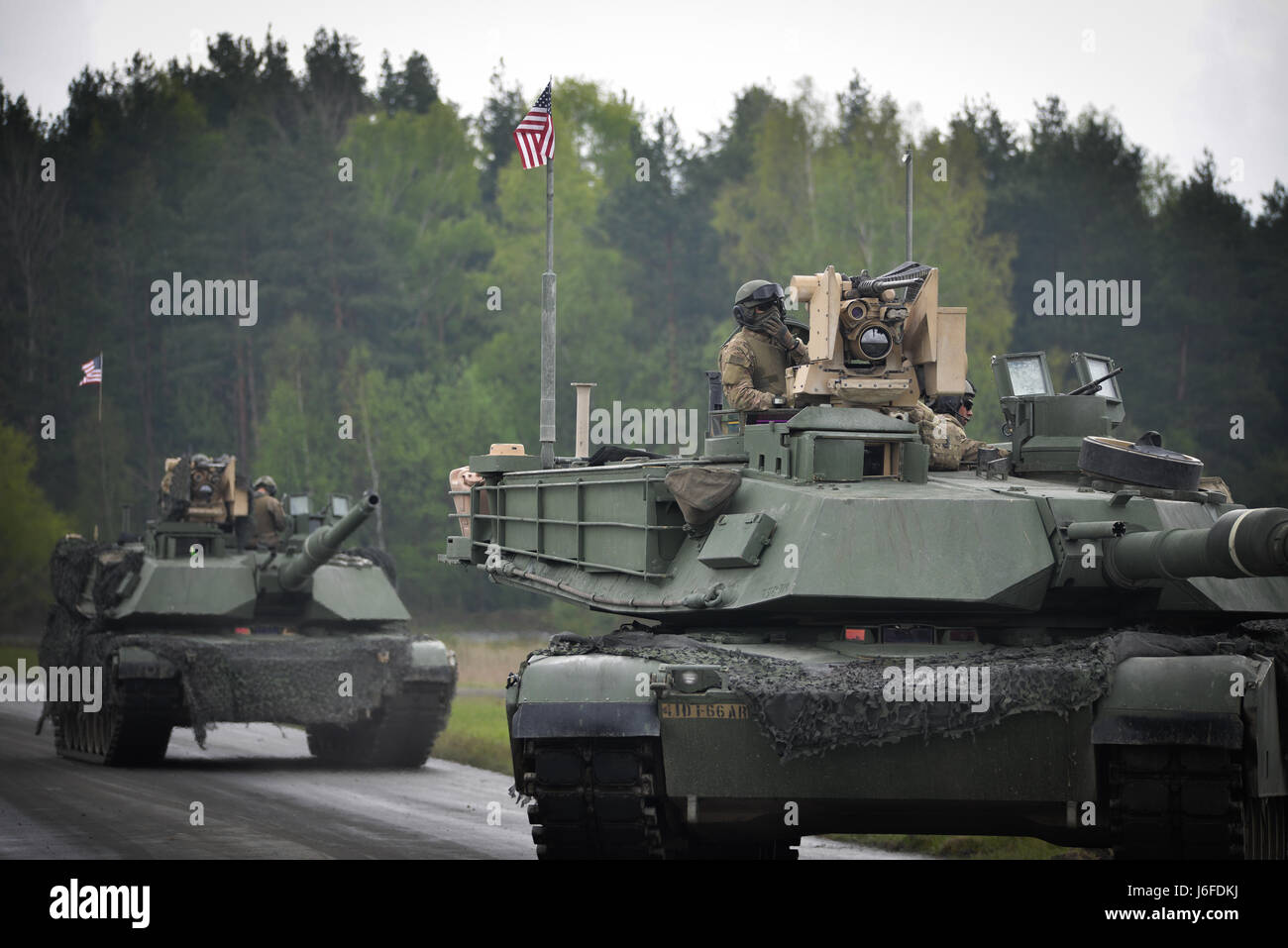 U.S. M1A2 SEP tanks with the 1st Battalion, 66th Armor Regiment, 3rd ...