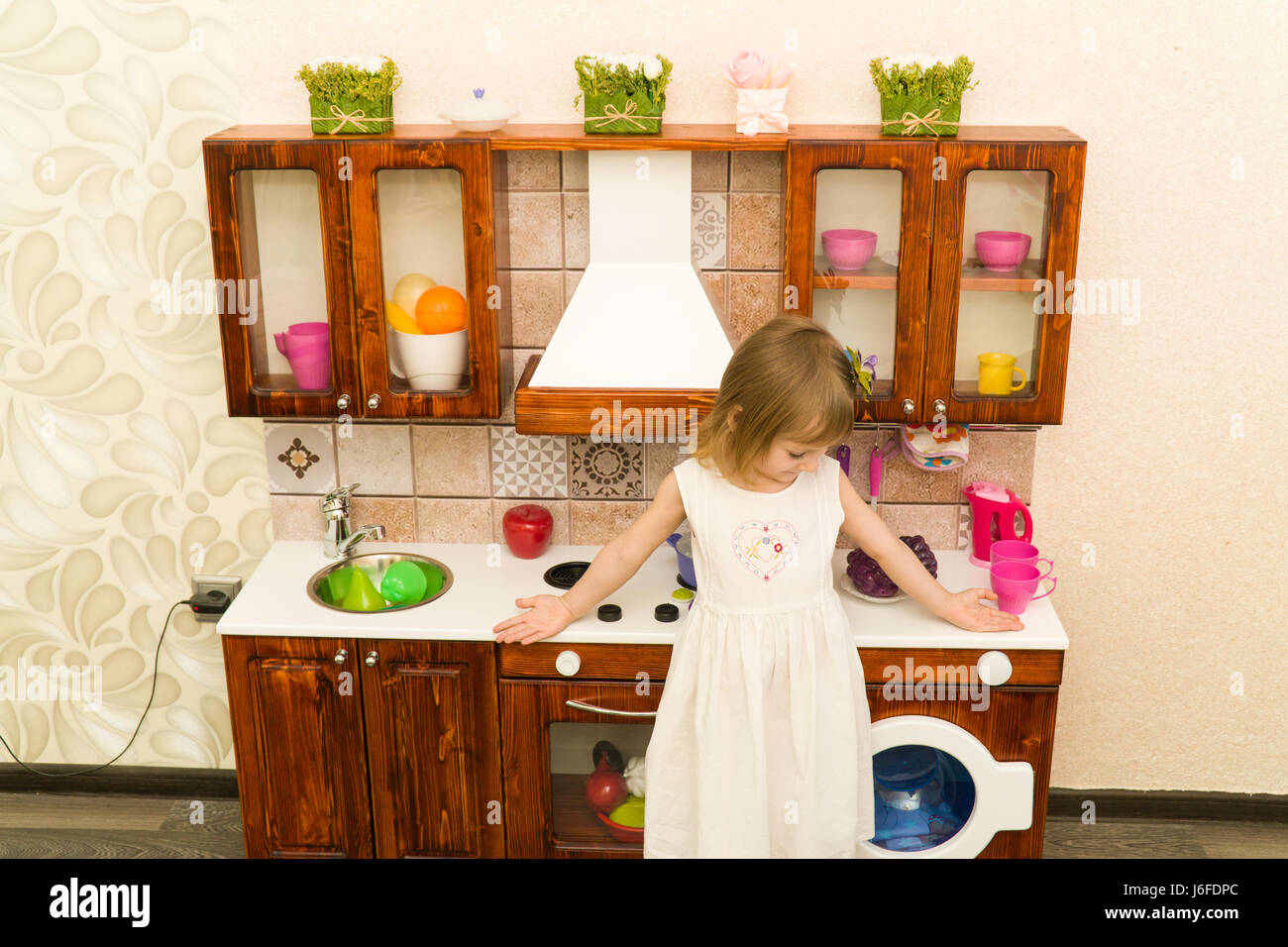 Active little preschool age child, cute toddler girl with blonde curly ...