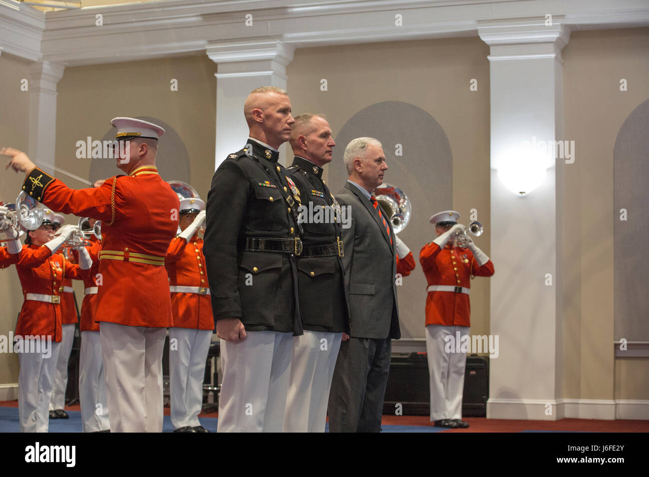 Marine Barracks Washington conducts an evening parade in Colonel Truman ...