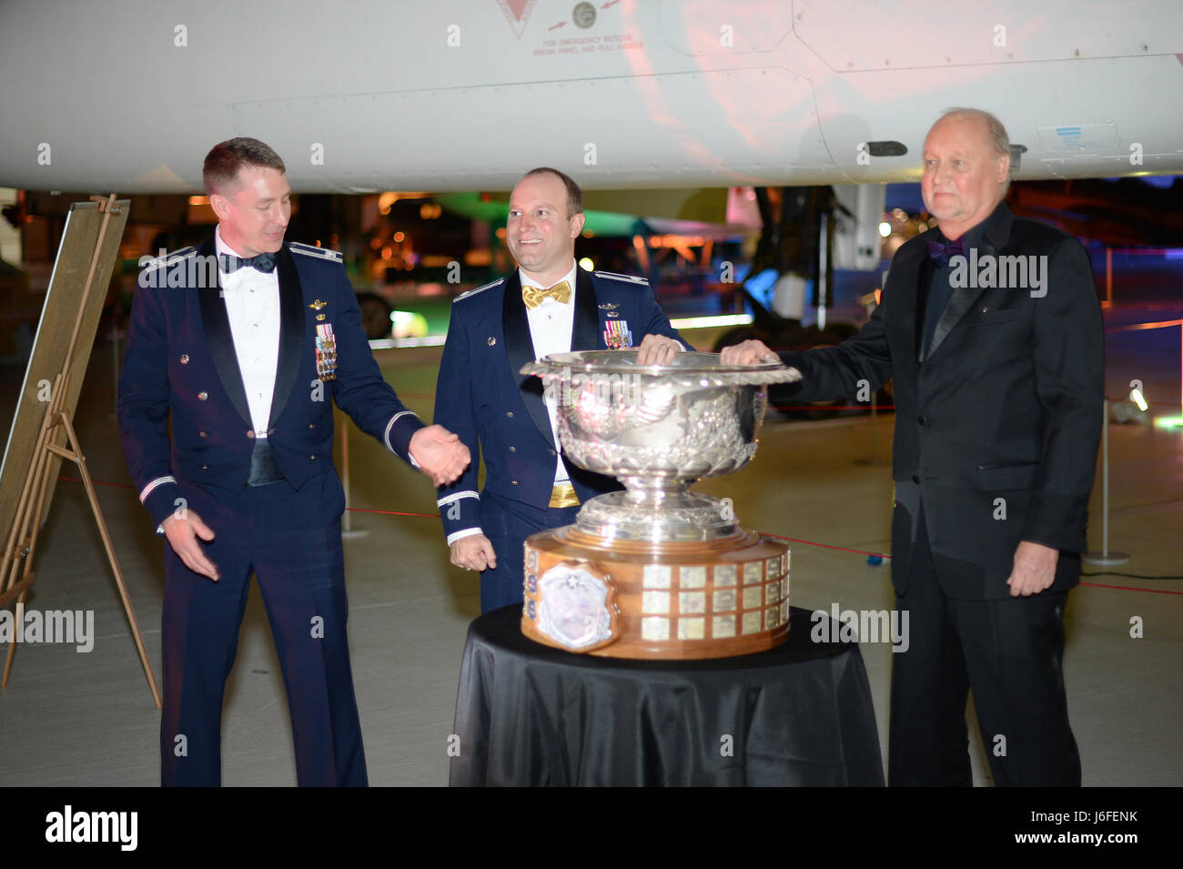 Rick Yuse, President of Raytheon Space and Airborne Systems, right ...