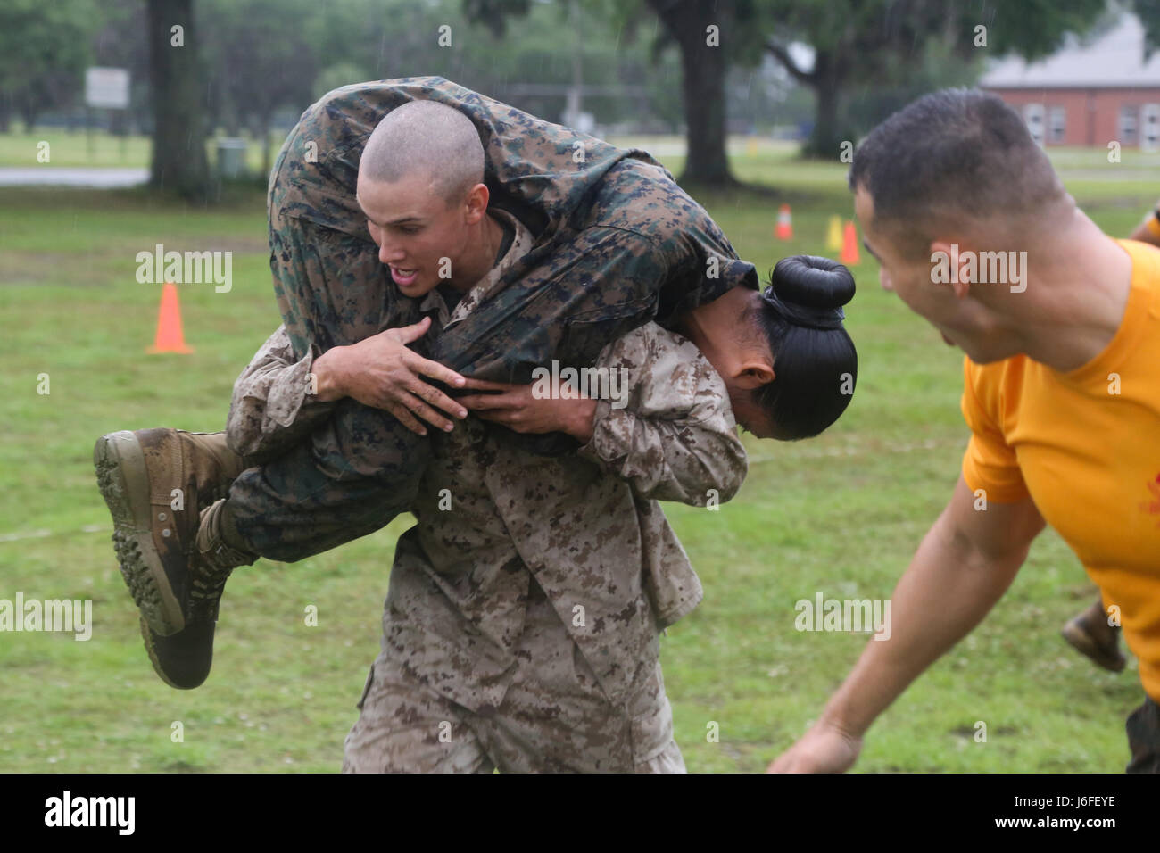 A U.S. Marine Corps Recruit with Company G, 2nd Battalion carries a Rct ...