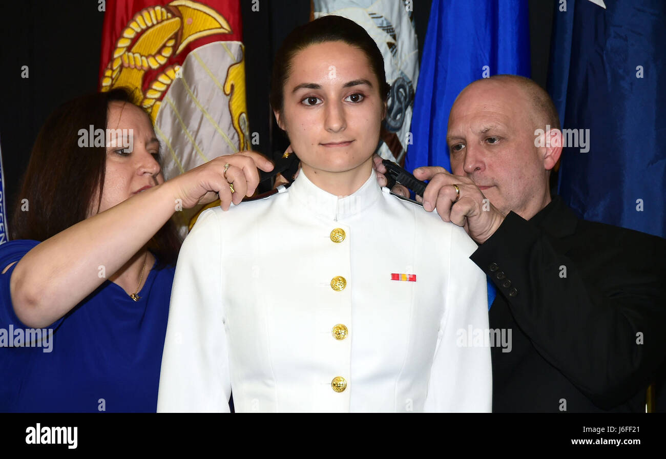 Navy ensign shoulder boards pinned on by her mother hi-res stock ...
