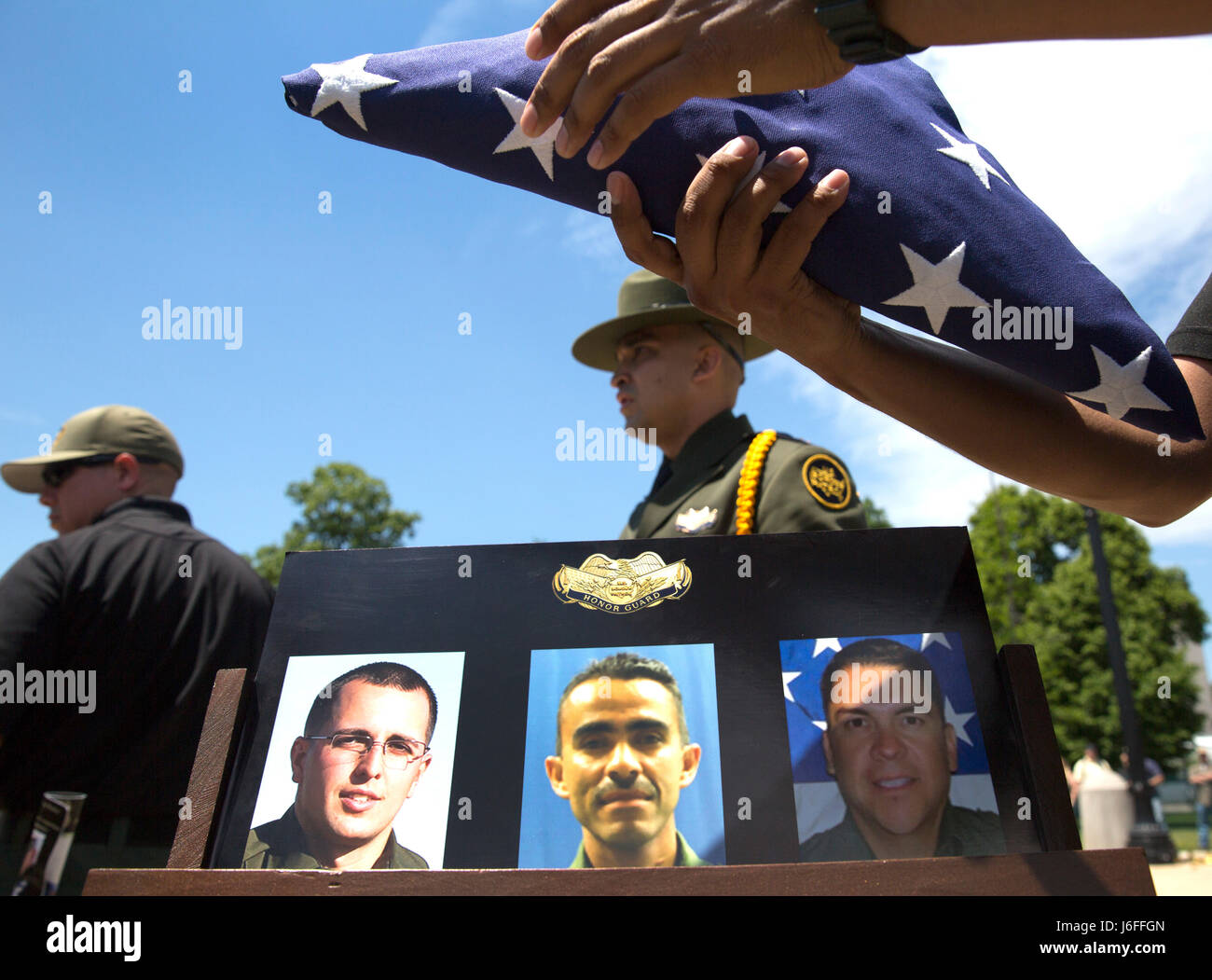 The U.S. Border Patrol Honor Guard performed during the Steve Young ...