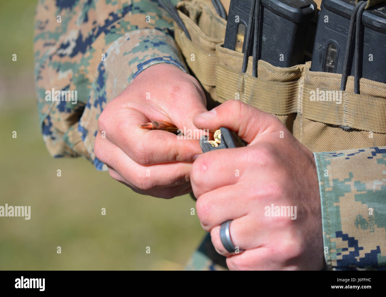 A U.S. Marine with Combat Marksmanship Company, Weapons Training ...
