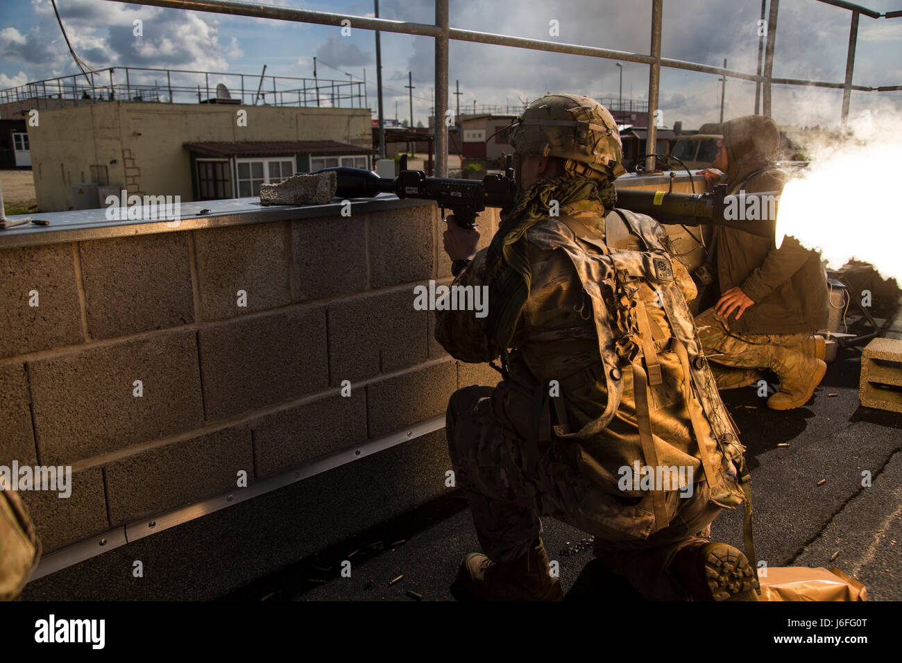 A U.S. Soldier of 175th Infantry Regiment National Guard attached to ...