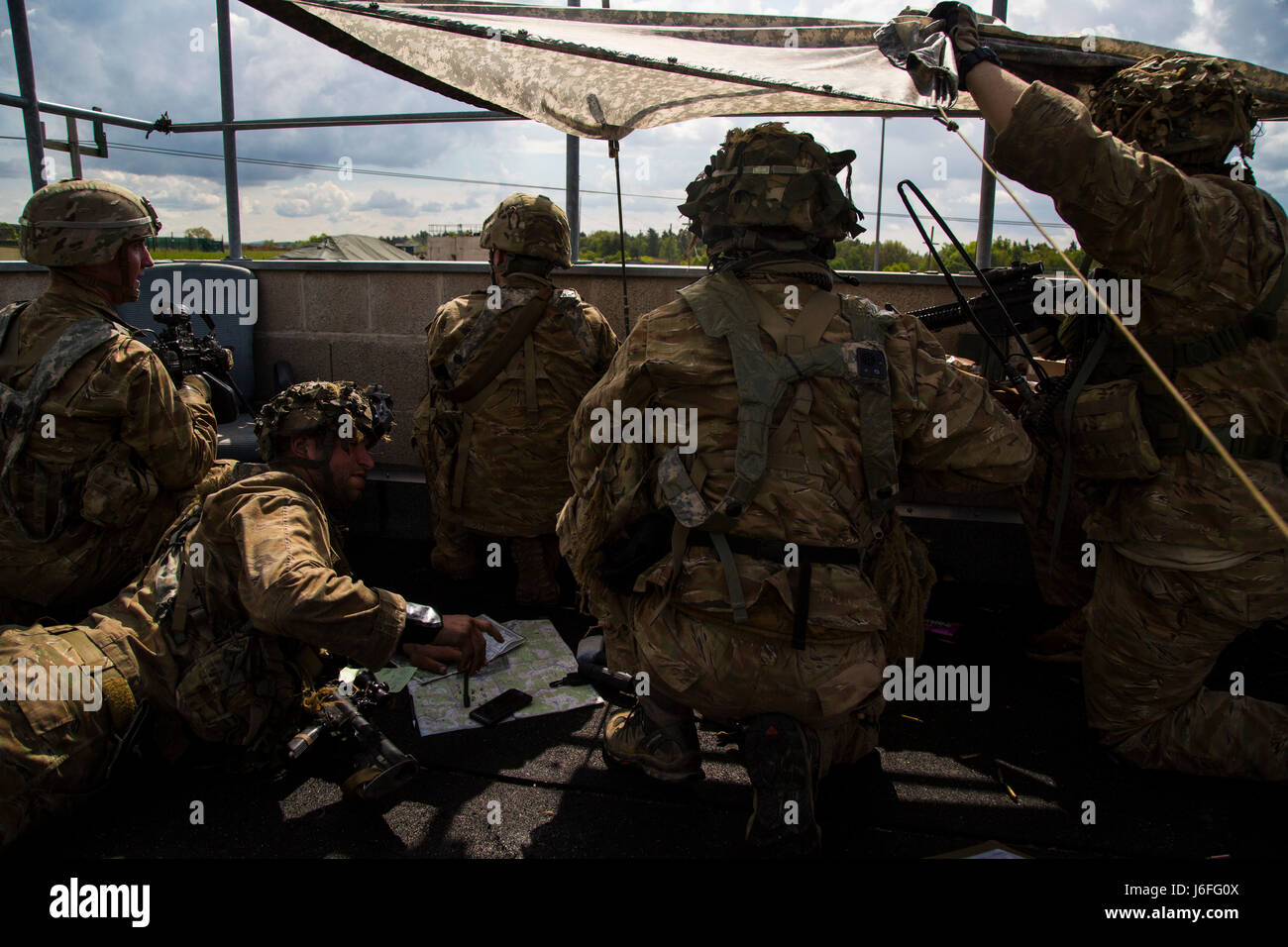 U.S. Soldiers of 175th Infantry Regiment National Guard attached to 1st ...