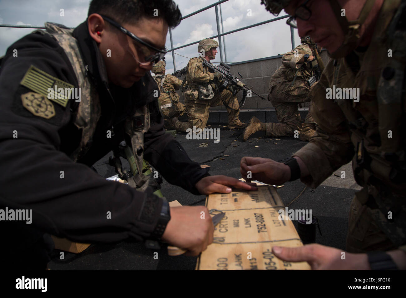 U.S. Soldiers of 175th Infantry Regiment, National Guard attached to ...