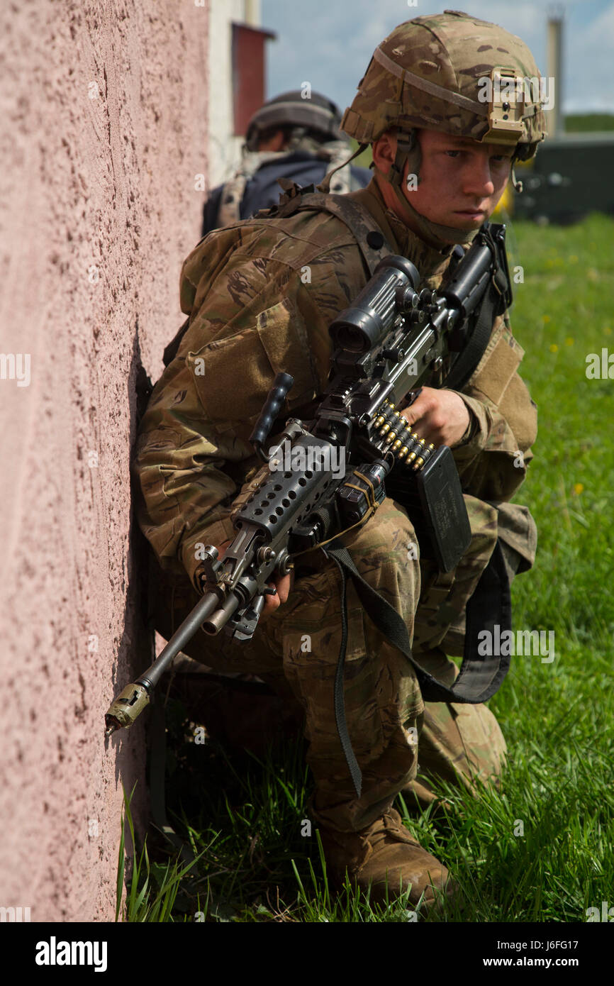 A U.S. Soldier of 175th Infantry Regiment National Guard attached to ...