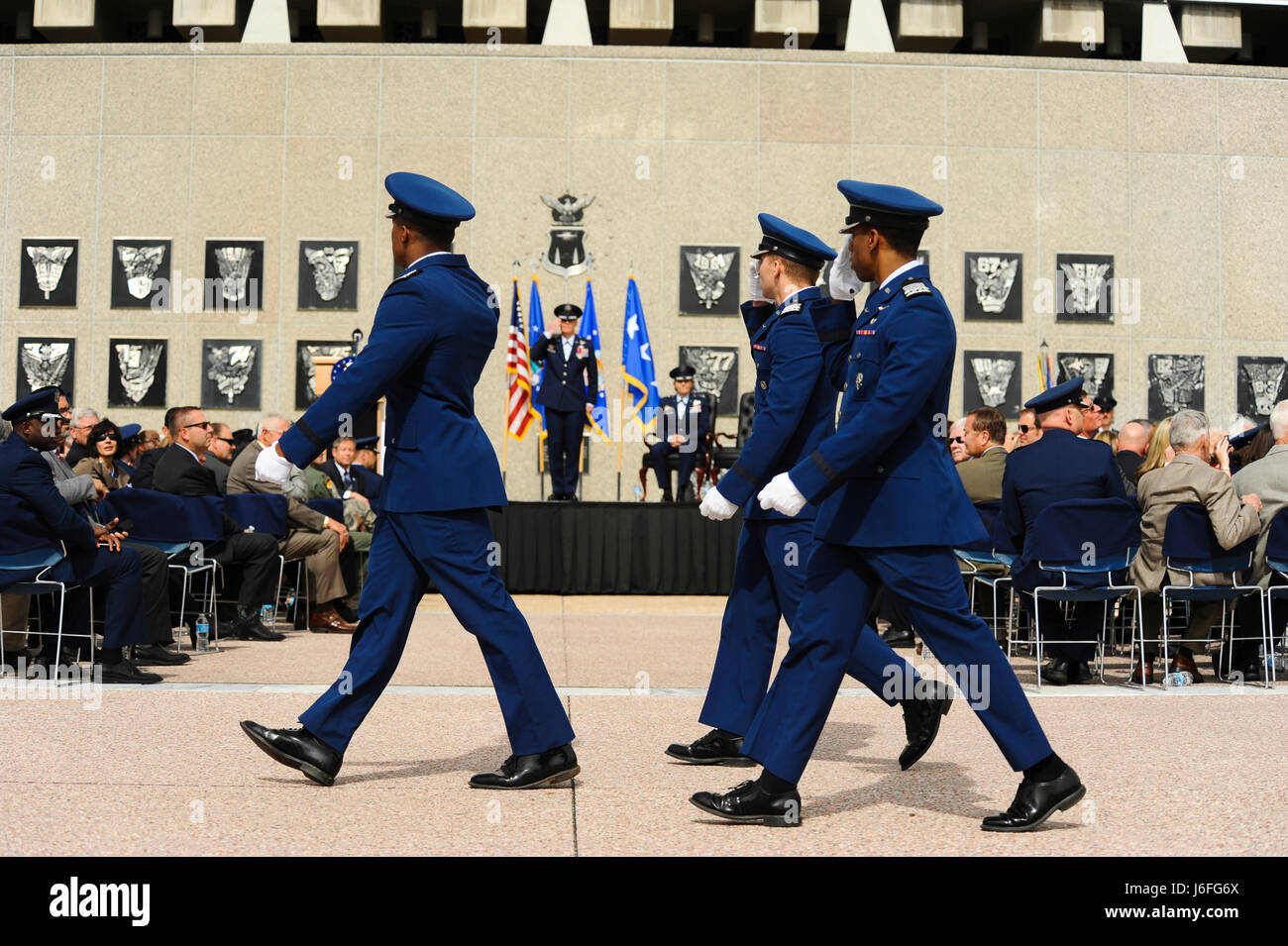 Cadets render their salutes to Brig Gen. Kristin Goodwin, the new Cadet ...