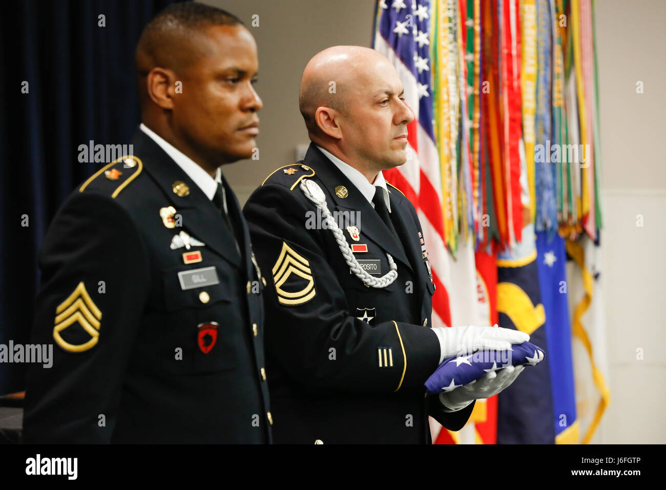U.S. Army Staff Sgt. Keith Gill (left) and Sgt. 1st Class Sergio ...