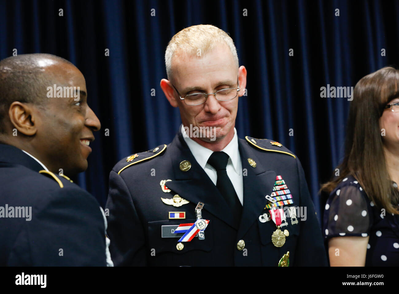 U.S. Army 1st Sgt. Thomas Bray (left) and Sgt. 1st Class William Dobbs ...