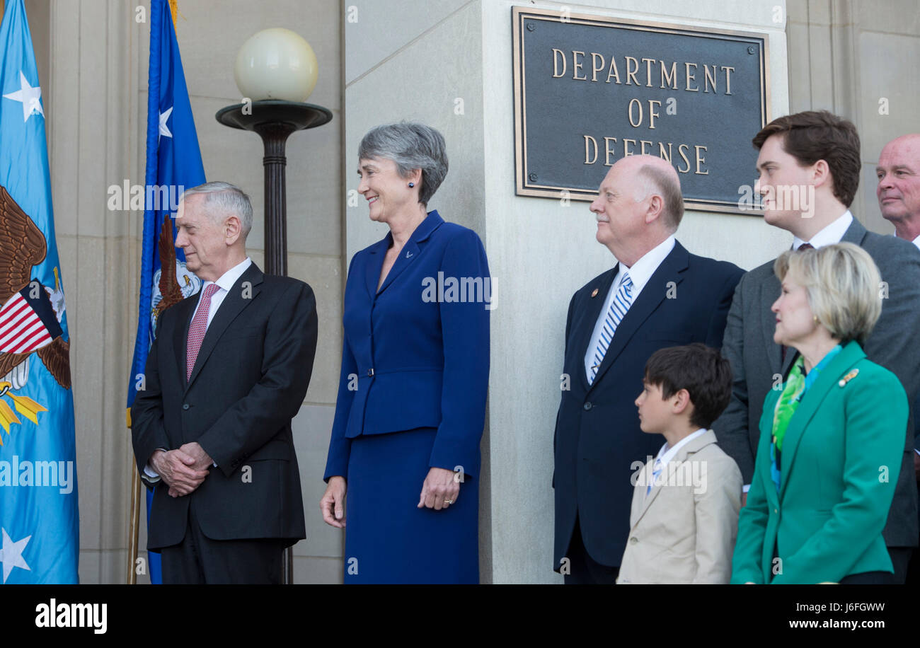 Secretary of Defense Jim Mattis and Secretary of the Air Force Heather ...