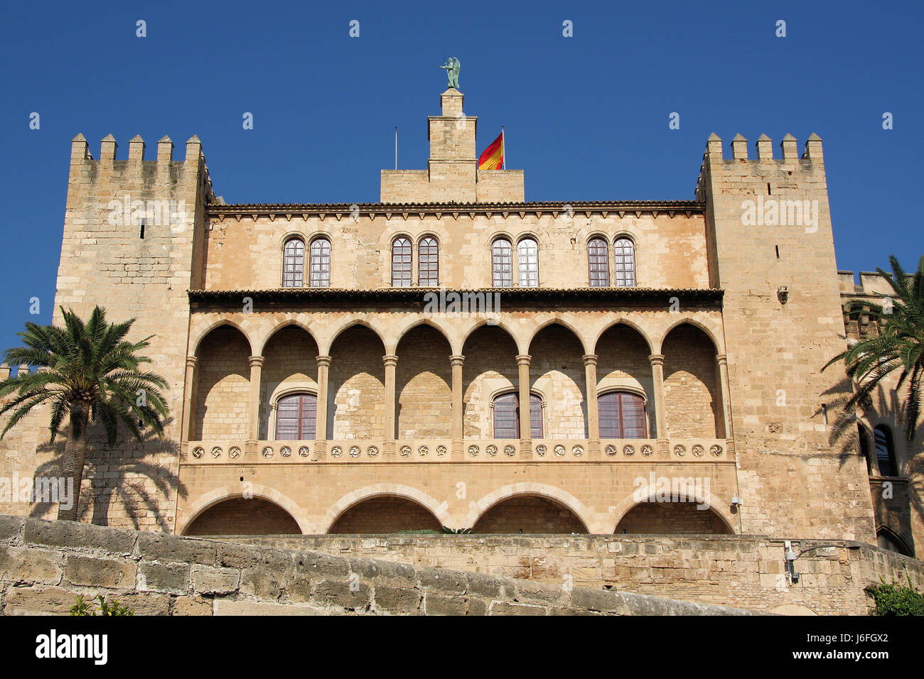 historical gothically palau gothic blue tower historical tree green ...