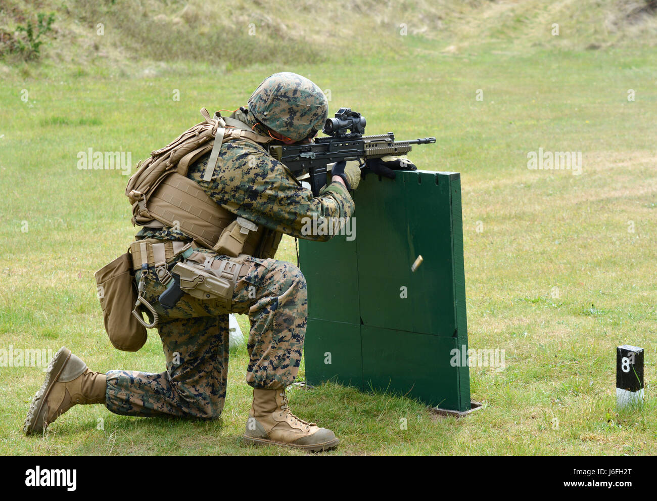 A U.S. Marine with Combat Marksmanship Company, Weapons Training ...