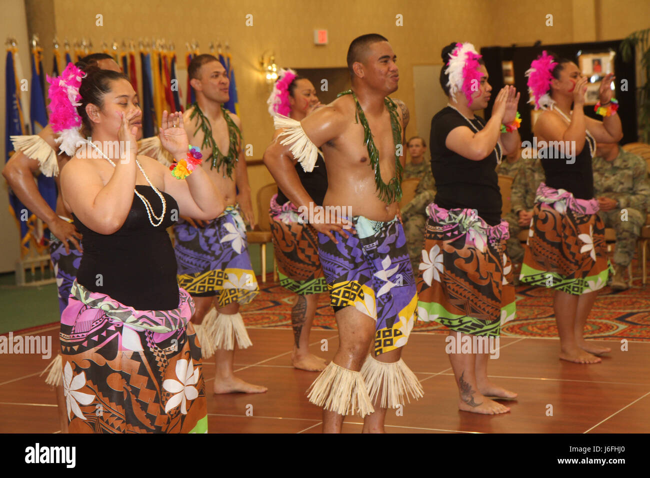 Soldiers assigned to the 3rd Infantry Division dance the “Haka,” a ...