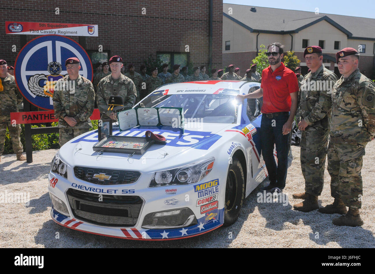 Jimmie Johnson, Lt. Col. Scott Pence, Command Sgt. Maj. Walter Kirk ...