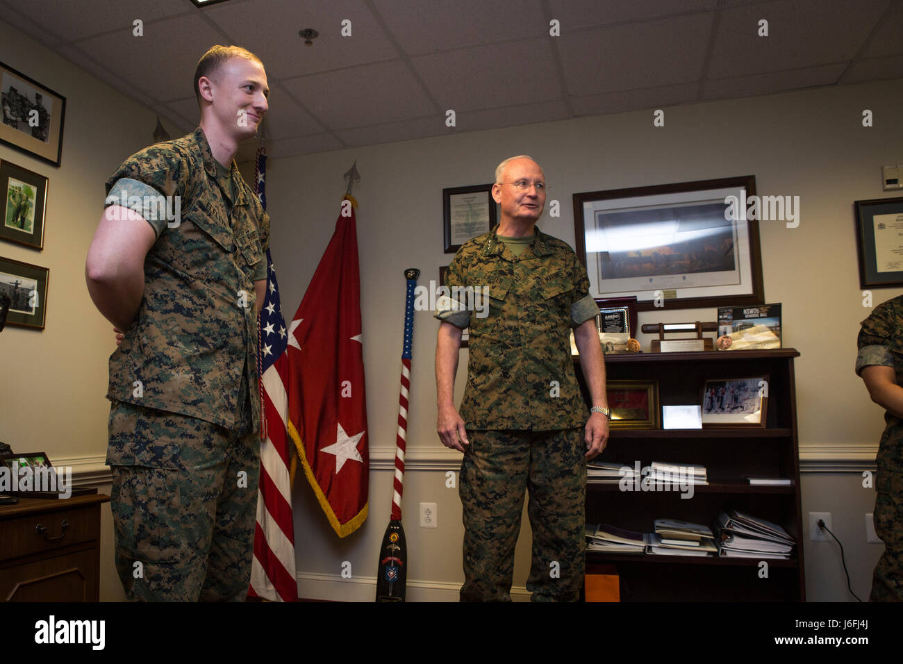 Director of Marine Corps Staff Lt. Gen. James B. Laster, right, speaks ...