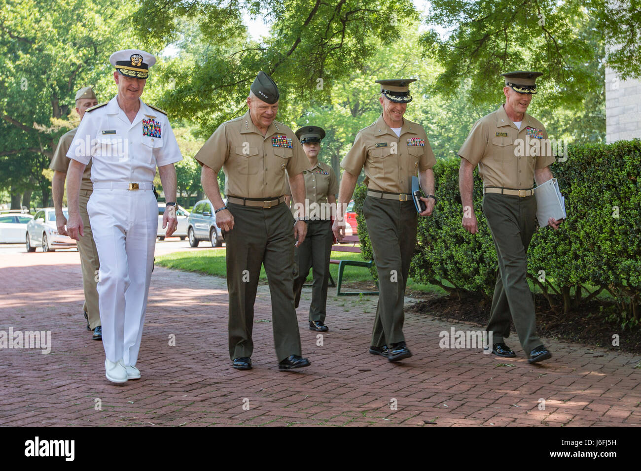 From left, Vice Adm. Walter E. Carter, Jr., superintendent of the U.S ...